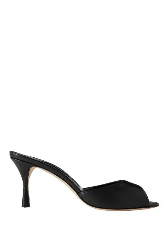 Manolo Blahnik Jada Leather Mules - Black