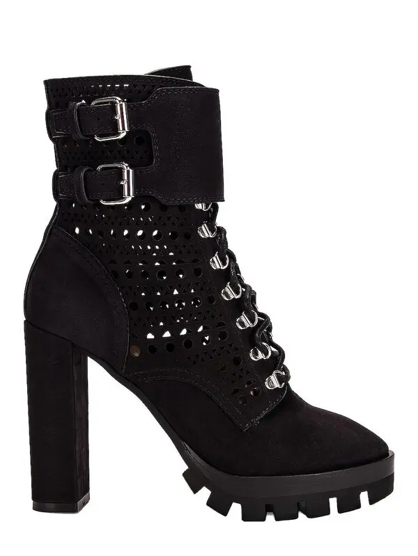 Alaïa Perforated Military Boots - Noir