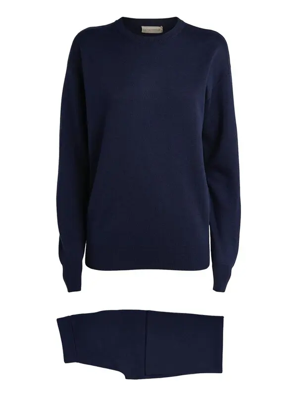 Olivia Von Halle Silk-blend Carmel Tracksuit - Navy