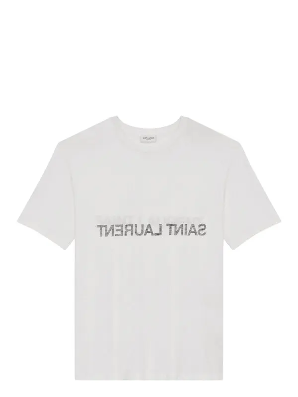 Saint Laurent Logo T-shirt - Nude