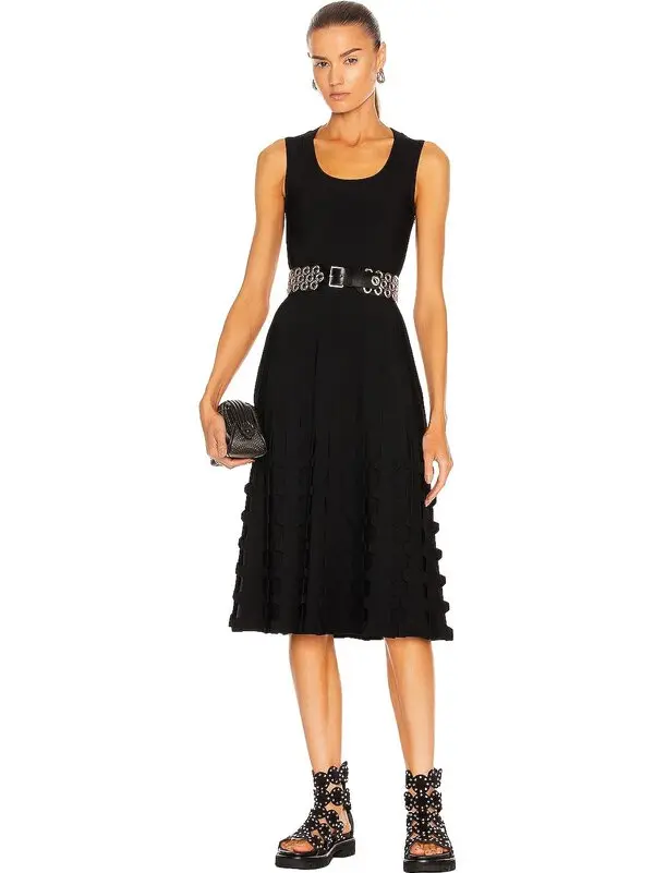 Alaïa Sleeveless Midi Dress - Noir