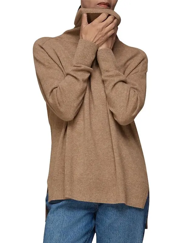 Whistles Cashmere Turtleneck Sweater - Oatmeal