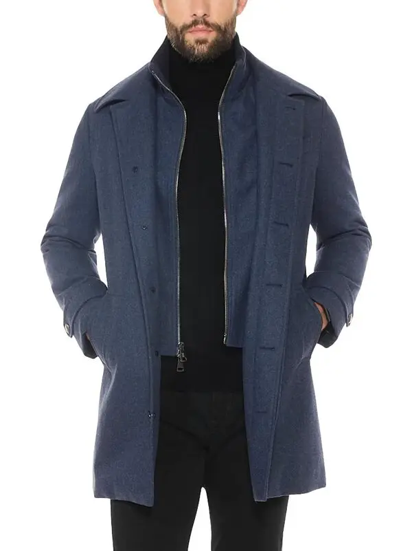 NORWEGIAN WOOL Down Filled Euro Coat - French Blue