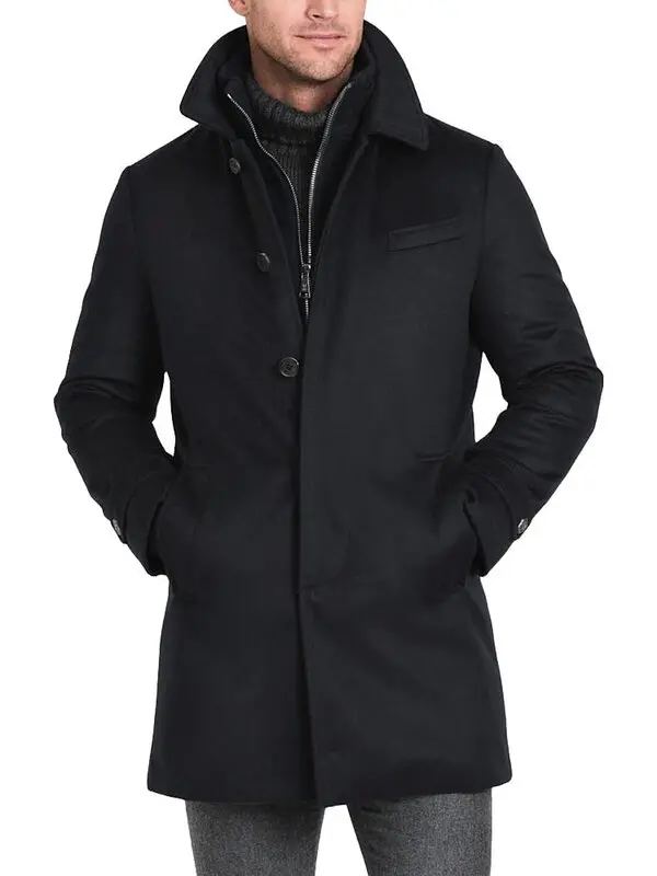 NORWEGIAN WOOL Down Filled Euro Coat - Navy