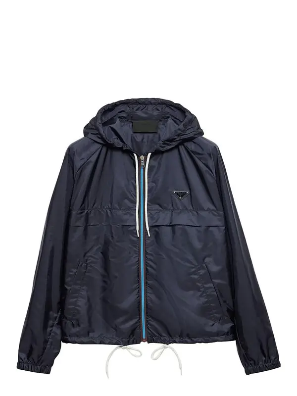 Prada Re-nylon Hooded Jacket - Blue