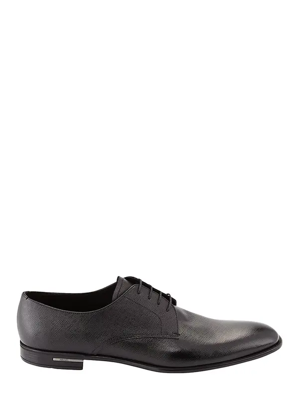 Prada Saffiano Leather Lace-up Shoes - Black