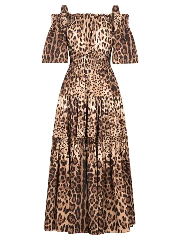 Dolce & Gabbana Leopard-print Poplin Dress - Multicolor