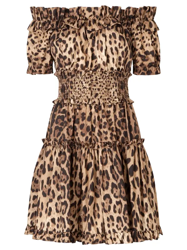 Dolce & Gabbana Short Leopard-print Poplin Dress - Multicolor