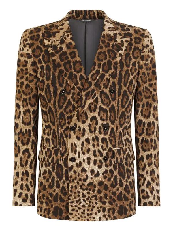 Dolce & Gabbana Double-breasted Sicilia-fit Suit With Leopard Print - Animal Print