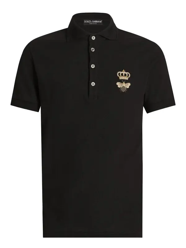Dolce & Gabbana Cotton Piqué Polo-shirt With Lurex Embroidery - White