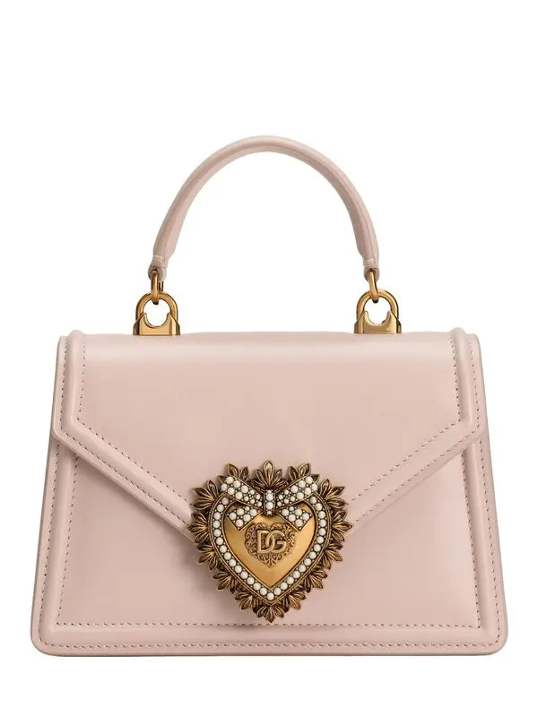Dolce & Gabbana Small Smooth Calfskin Devotion Bag - Pale Pink