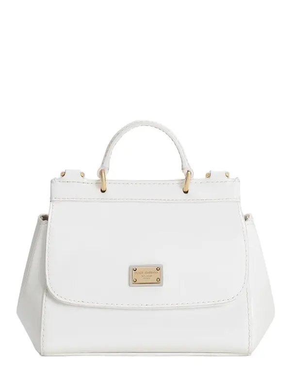 Dolce & Gabbana Patent Leather Mini Sicily Bag - White