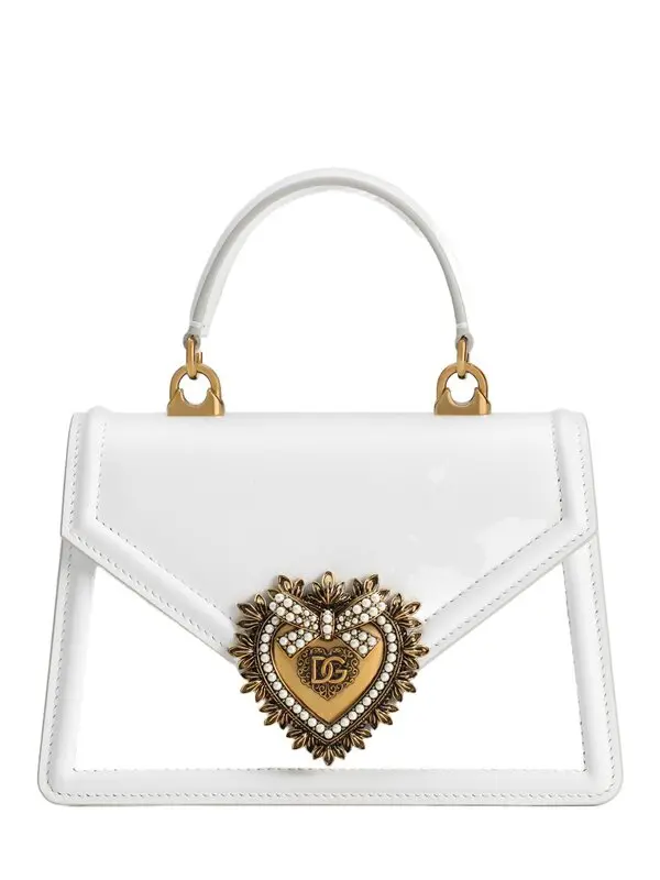 Dolce & Gabbana Small Smooth Calfskin Devotion Bag - White