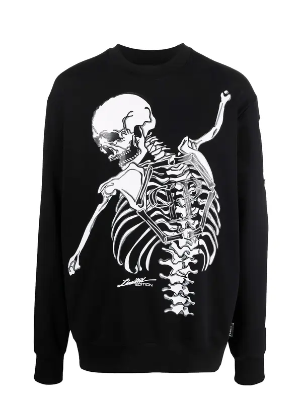 Philipp Plein Skeleton Print Sweatshirt - Black