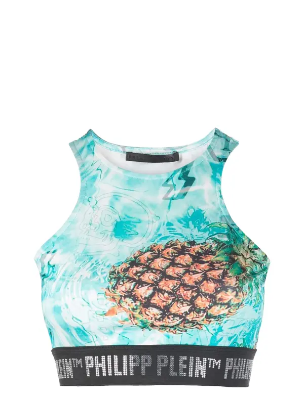 Philipp Plein Graphic Sleeveless Top - Blue