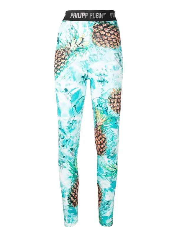 Philipp Plein Pineapple Skied Leggings - Green