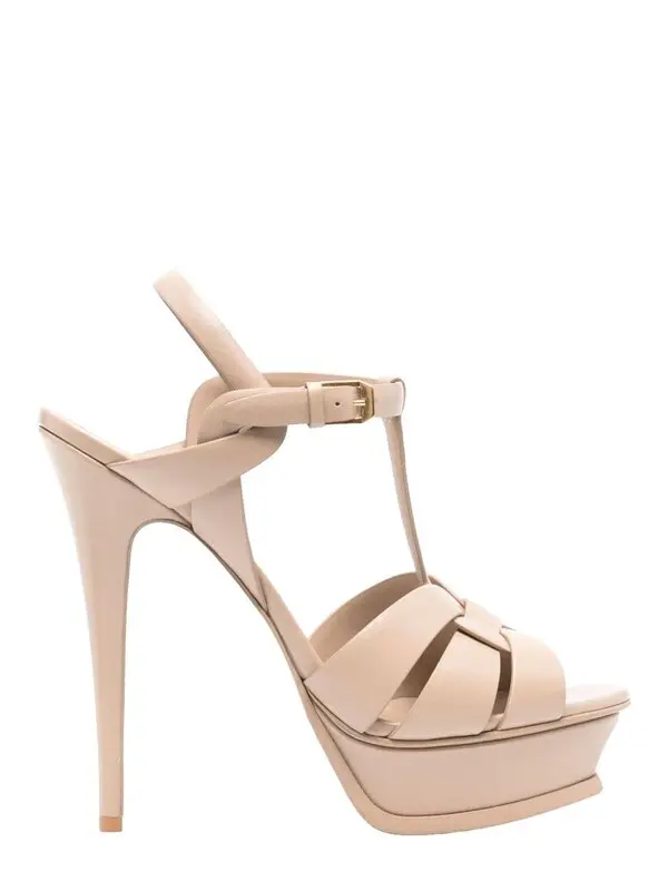 Saint Laurent Platform Tribute Sandals - Neutrals