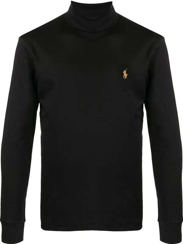 Polo Ralph Lauren Roll Neck Cotton Sweatshirt - Black