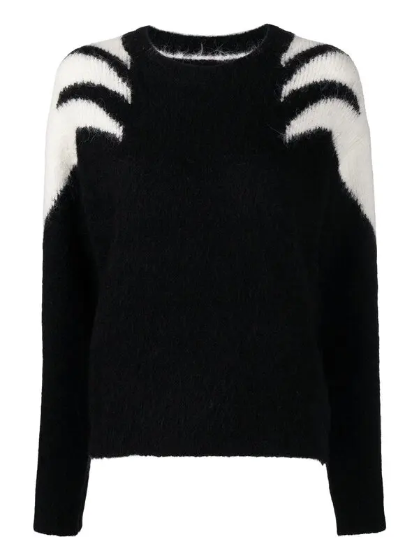 RtA Oversized Two-tone Sweater - Black