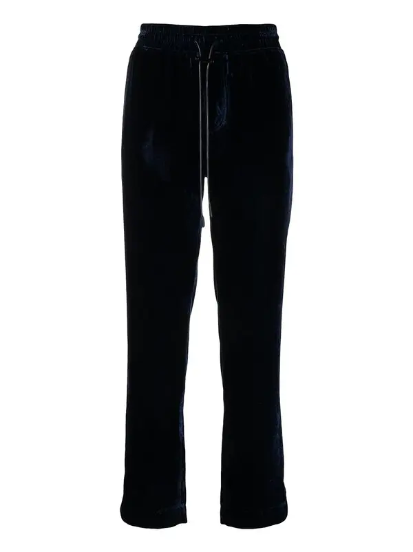 RtA Velvet Effect Drawstring Pyjama Pants - Blue