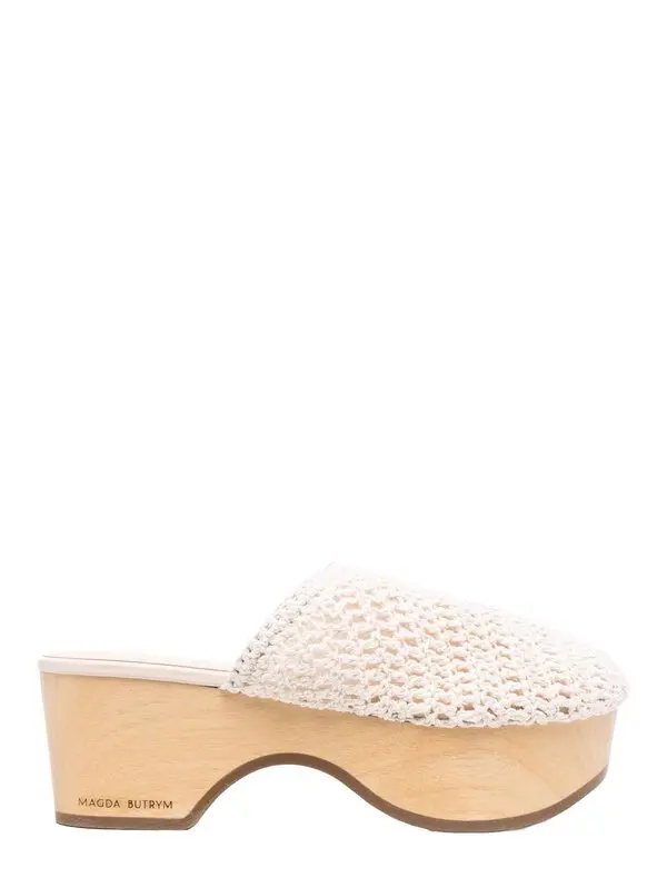 Magda Butrym Crochet Clog Mules - White