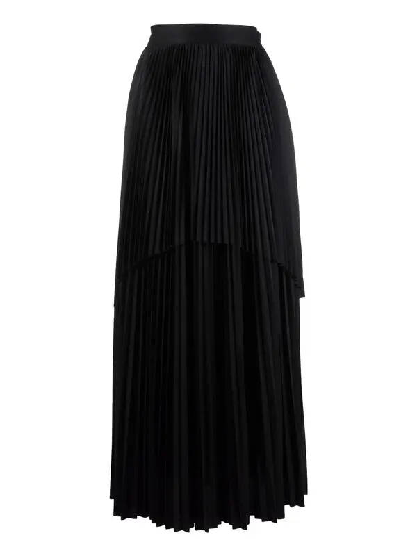 Fabiana Filippi Layered Pleated Maxi Skirt - Black