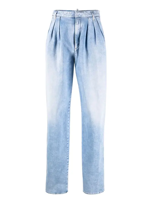 Dsquared2 High-waisted Straight Leg Jeans - Blue