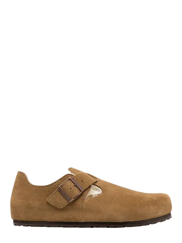 BIRKENSTOCK London Shearling-trimmed Slippers - Brown