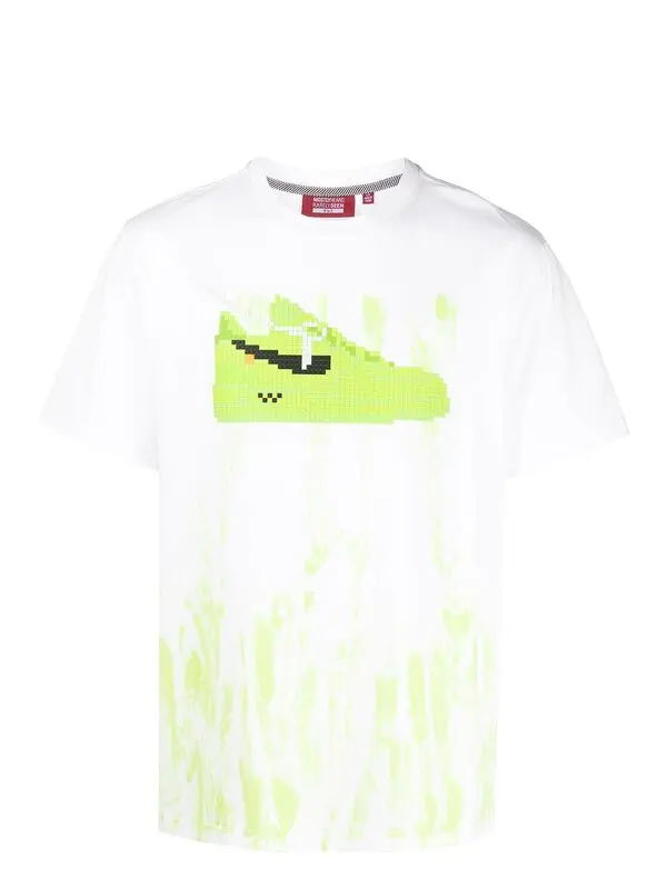 MOSTLY HEARD RARELY SEEN Dip-dye Volt Sneaker-print T-shirt - White