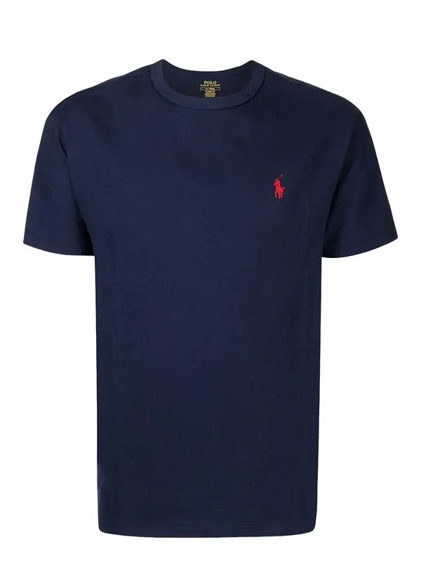 Polo Ralph Lauren Embroidered-logo Cotton T-shirt - Blue