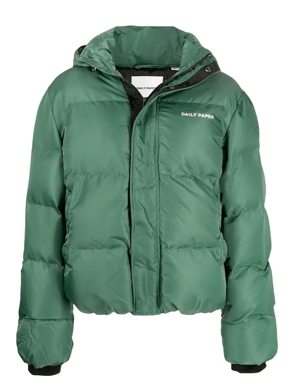 DAILY PAPER Logo-print Puffer Jacket - Green