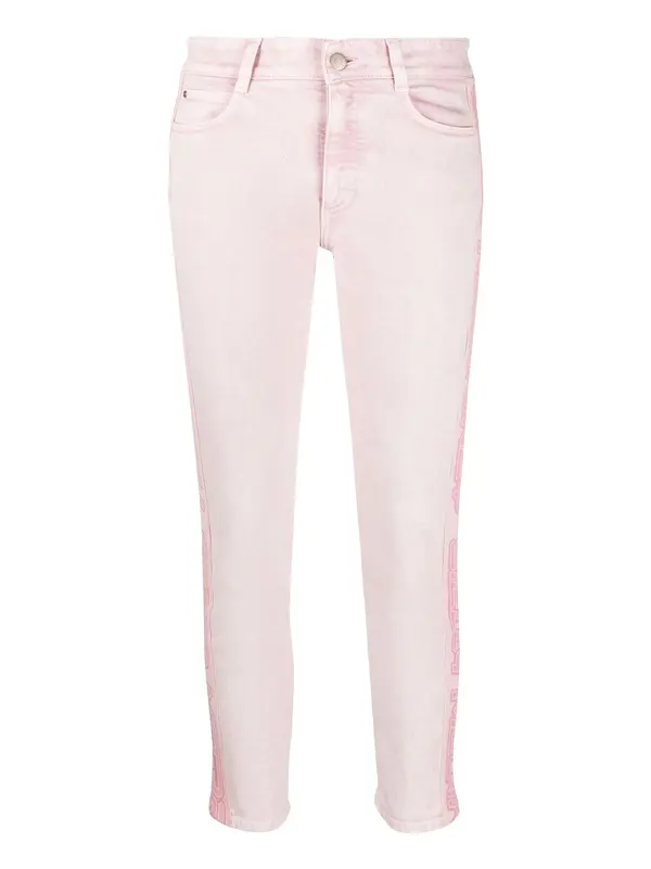 Stella McCartney Logo Tape Slim Jeans - Pink