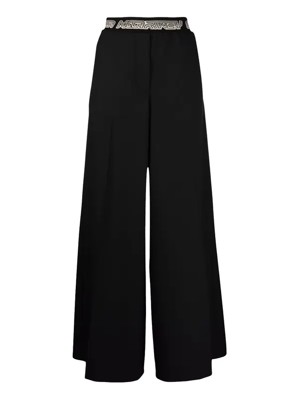 Stella McCartney Logo-waistband Palazzo Trousers - Black