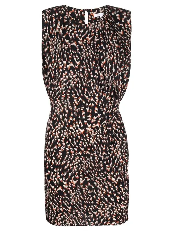 Patrizia Pepe Animal Print Mini Dress - Black