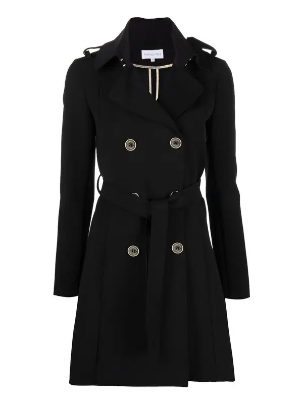 Patrizia Pepe Double-breasted Trench Coat - Black