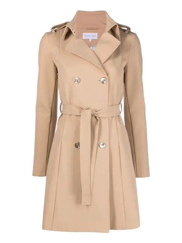 Patrizia Pepe Double-breasted Belted Trench Coat - Neutrals