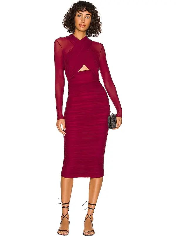 Bardot Aliyah Dress - Burgundy