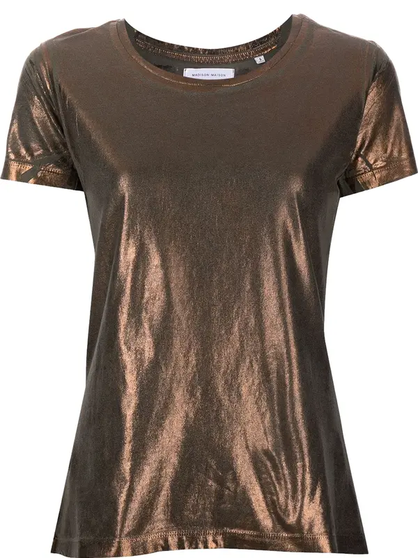 MADISON.MAISON Lamina Metallic T-shirt - Gold