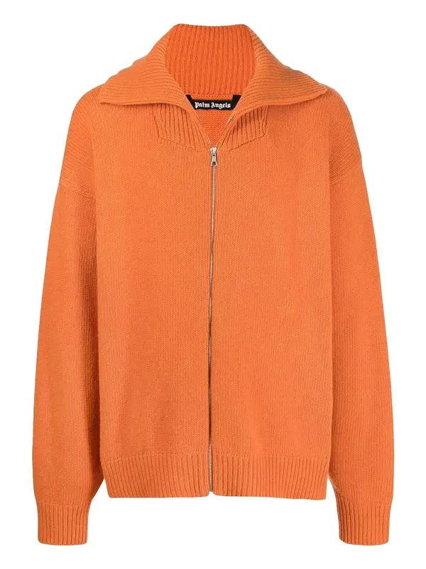 Palm Angels Wool-blend Zipped Cardigan - Orange