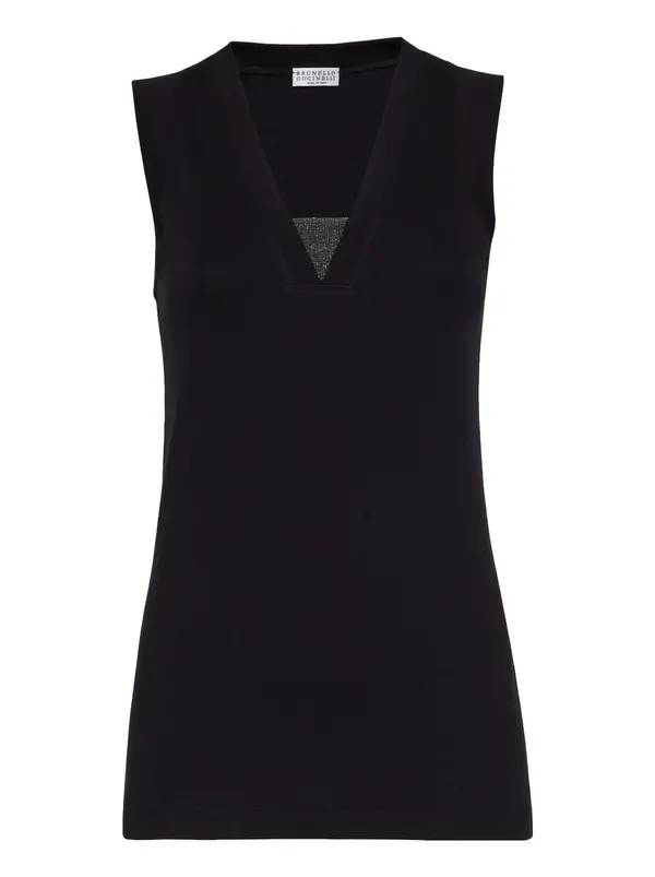 Brunello Cucinelli Monili Chain-embellished Tank Top - Black