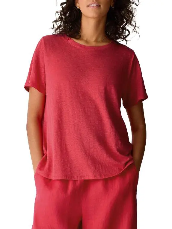 Eileen Fisher Organic Linen Crewneck T-shirt - Grenadine