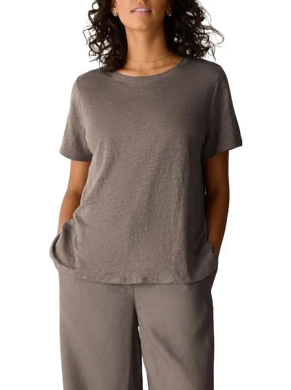 Eileen Fisher Organic Linen Crewneck T-shirt - Wlnut