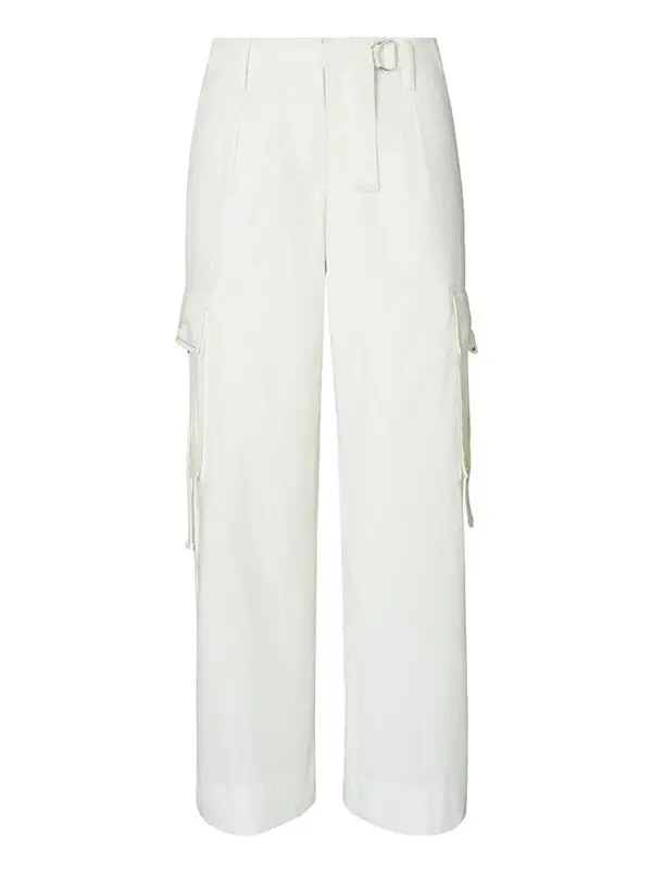 Tory Burch Cotton Cargo Pants - Optic White