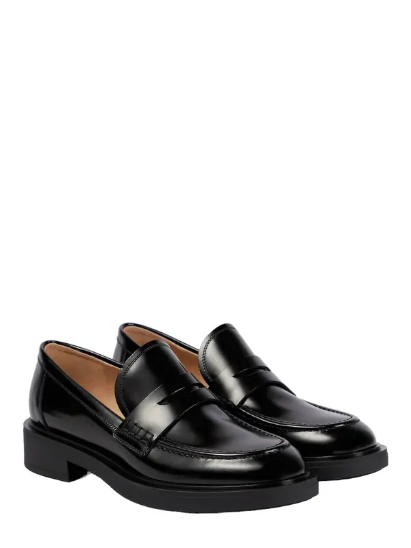 GIANVITO ROSSI Harris Leather Loafers - Black