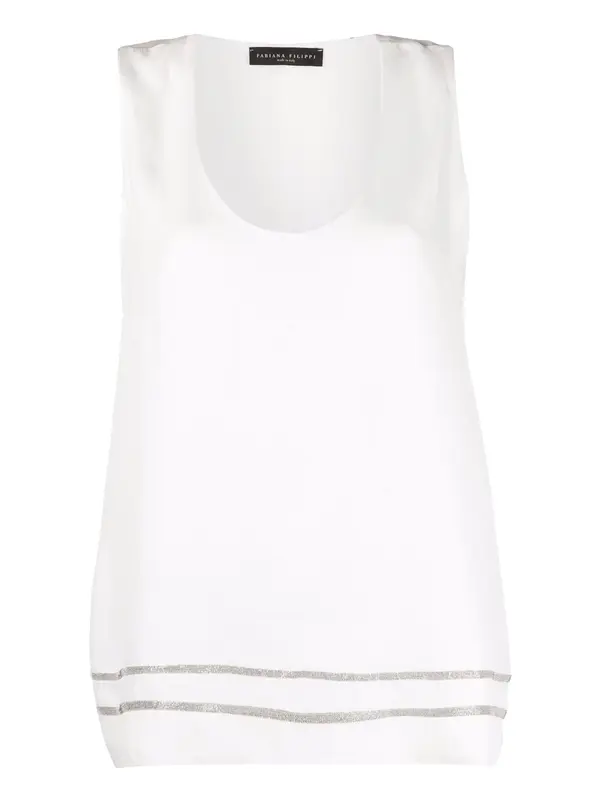 Fabiana Filippi Chain-link Trim Top - White