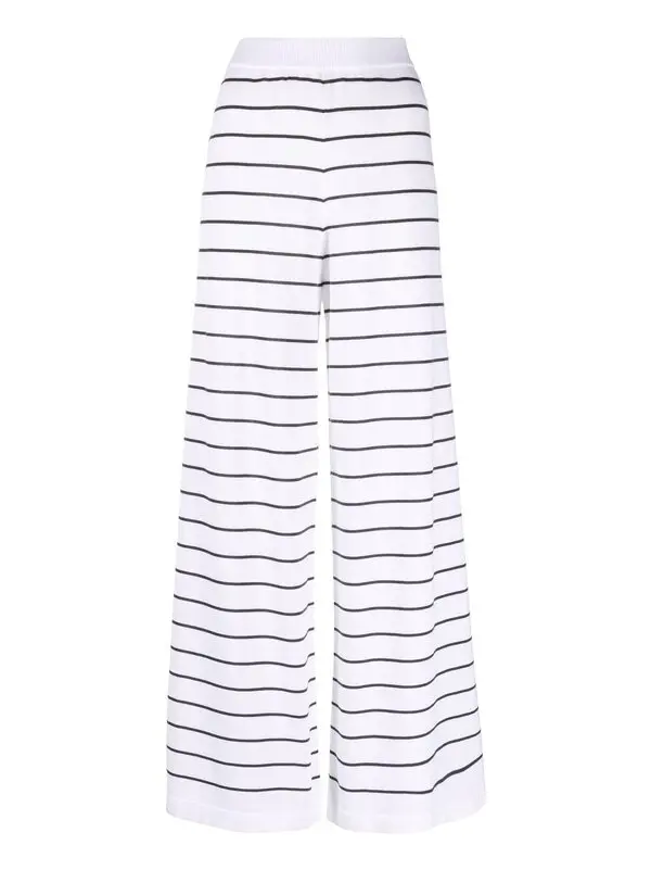 Fabiana Filippi Stripe-print Flared Trousers - White