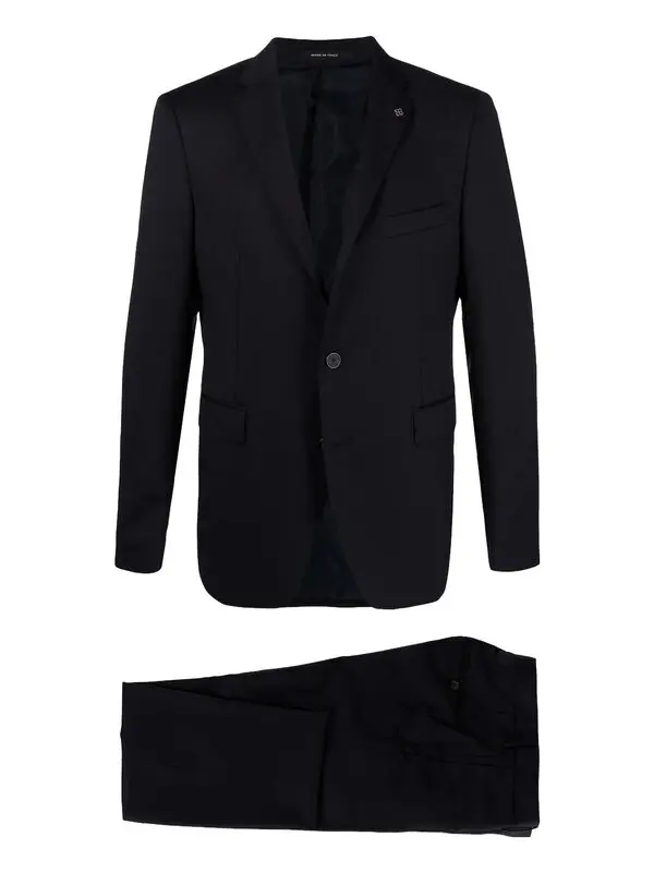 Tagliatore Fitted Single-breasted Suit - Blue
