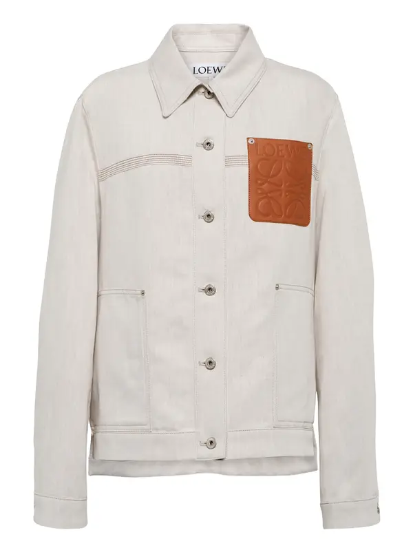 Loewe Anagram Cotton And Linen Jacket - White