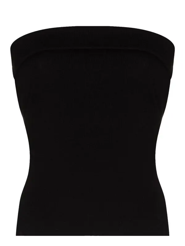 ST. AGNI Folded Waist Knitted Miniskirt - Black