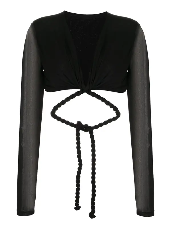 DION LEE Rope Wrap Top - Black